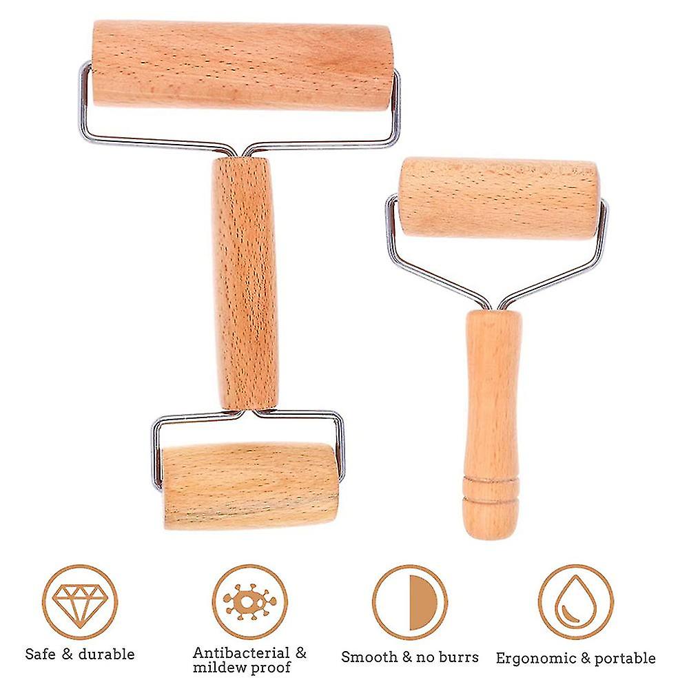Wood Rolling Pin, Dough Roller Pizza Roller Cookie Cake Baking | Fruugo UK