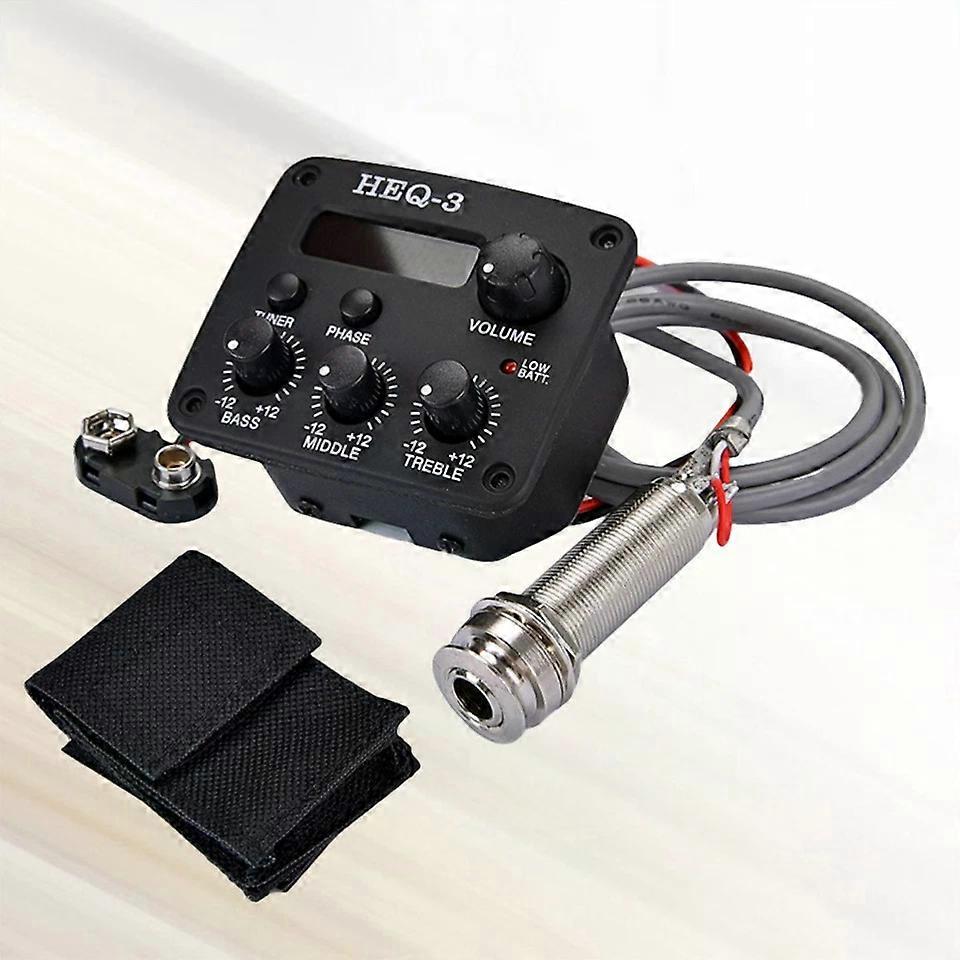 Acoustic Electric Guitar Preamp, Piezo Pickup with 3 Bands EQ | Fruugo UK