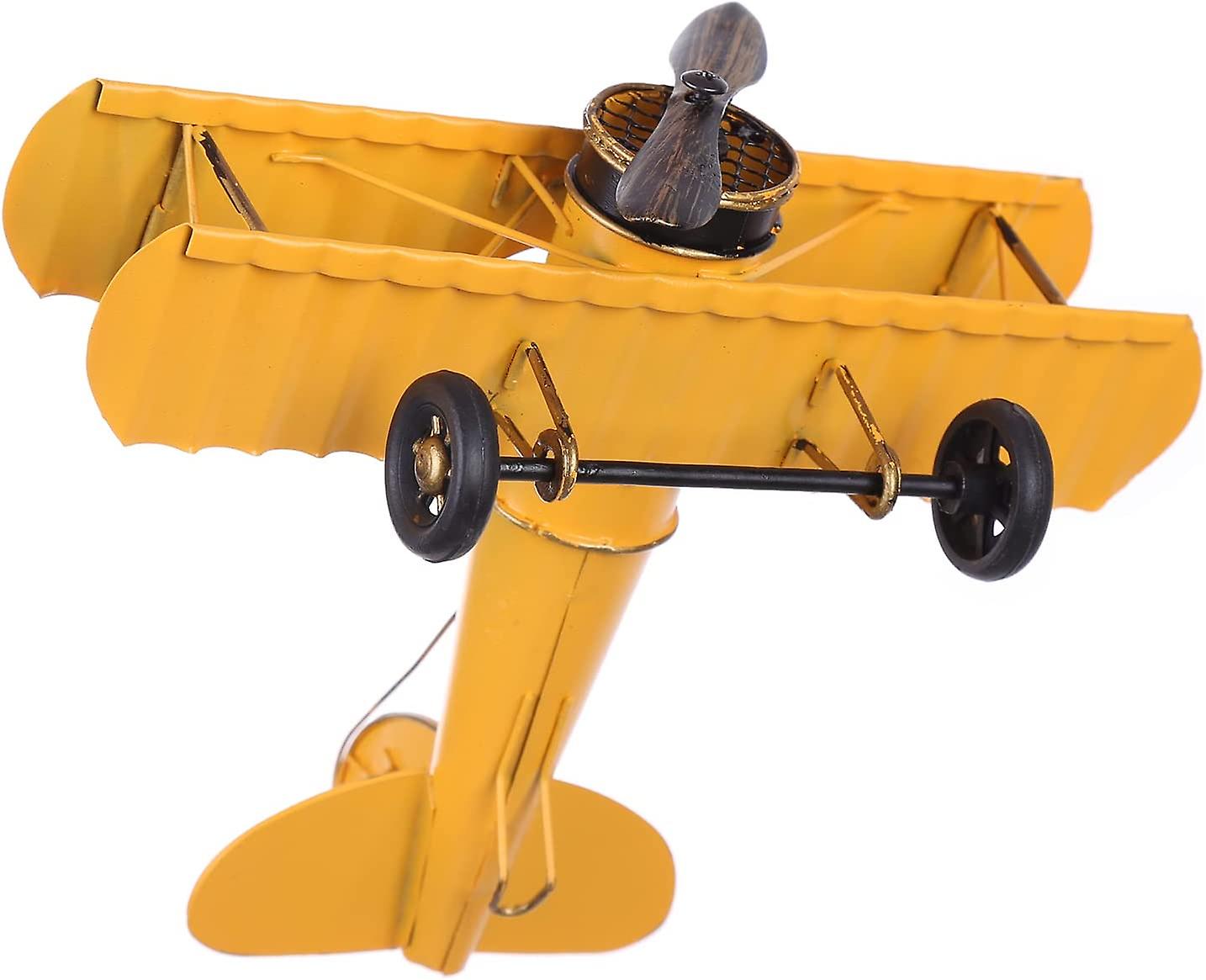 Vintage Retro Iron Aircraft Handicraft - Metal Biplane Plane Aircraft ...
