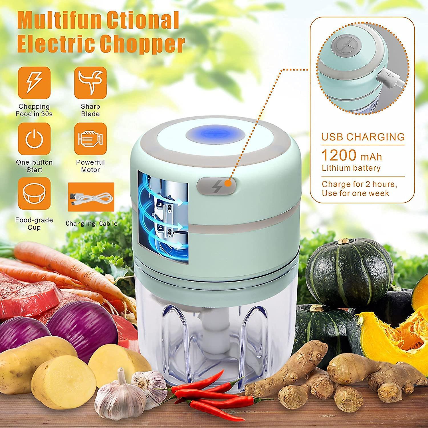Mini Electric Chopper, Cordless Electric Garlic Press, Garlic Extractor ...