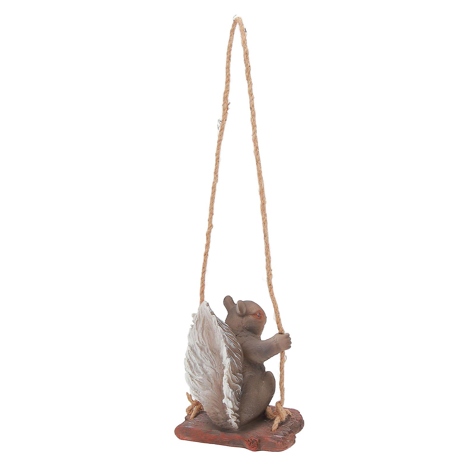 Hanging Squirrel Statues Garden Decor Cute Swing Squirrel Sculpture ...