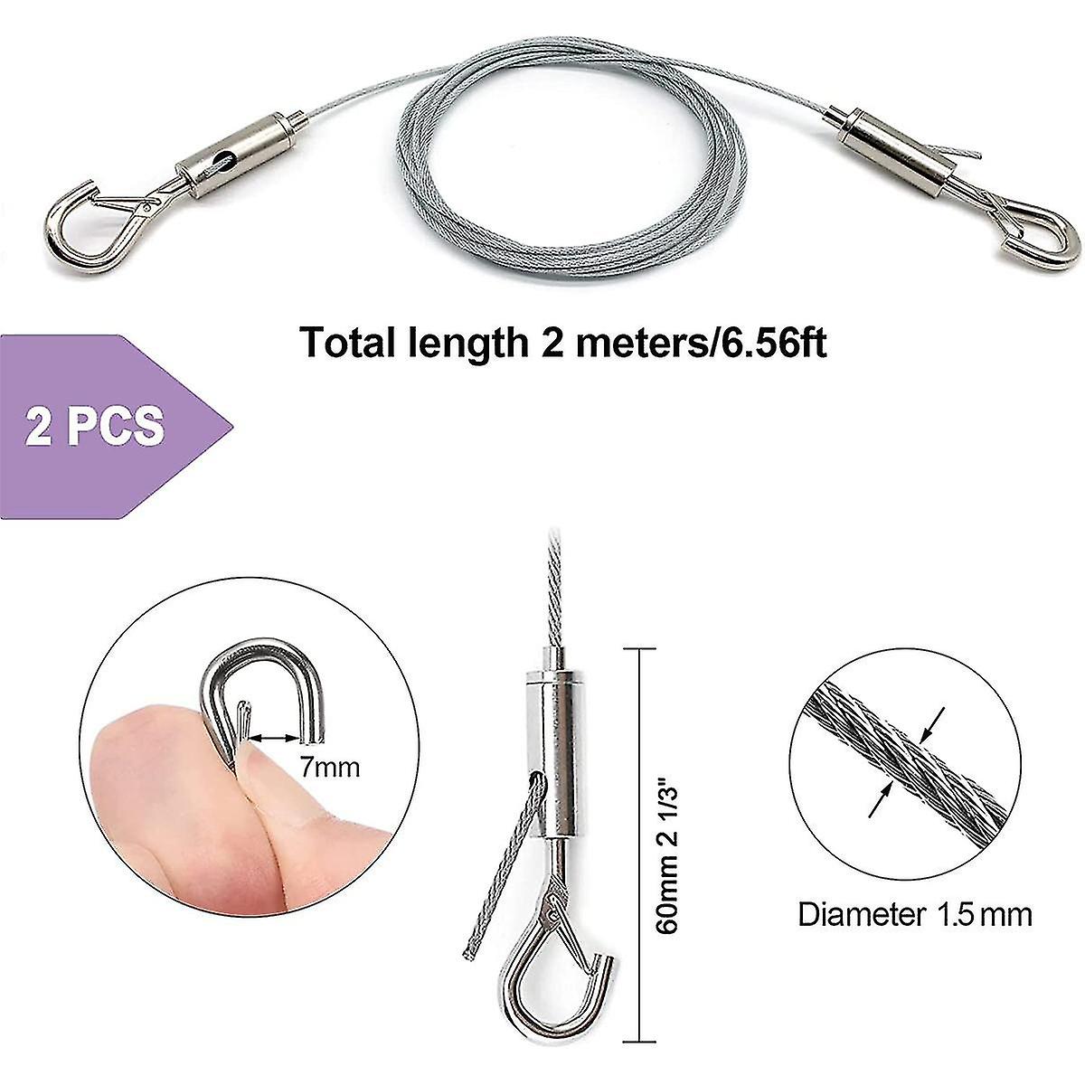 4 Pack Adjustable Picture Hanging Wire Heavy Duty Supports 50 Lbs ...