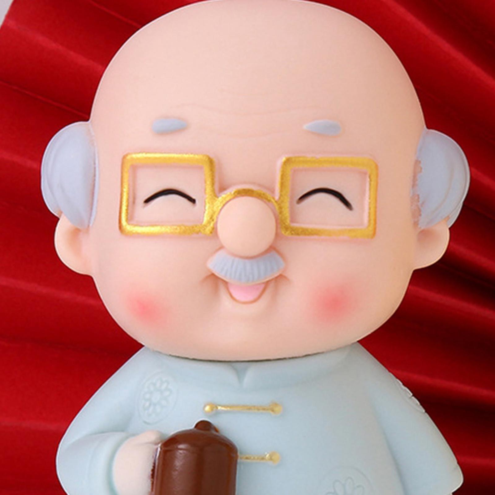 Loving Elderly Couple Figurines Parents Figure Miniature for Birthday ...