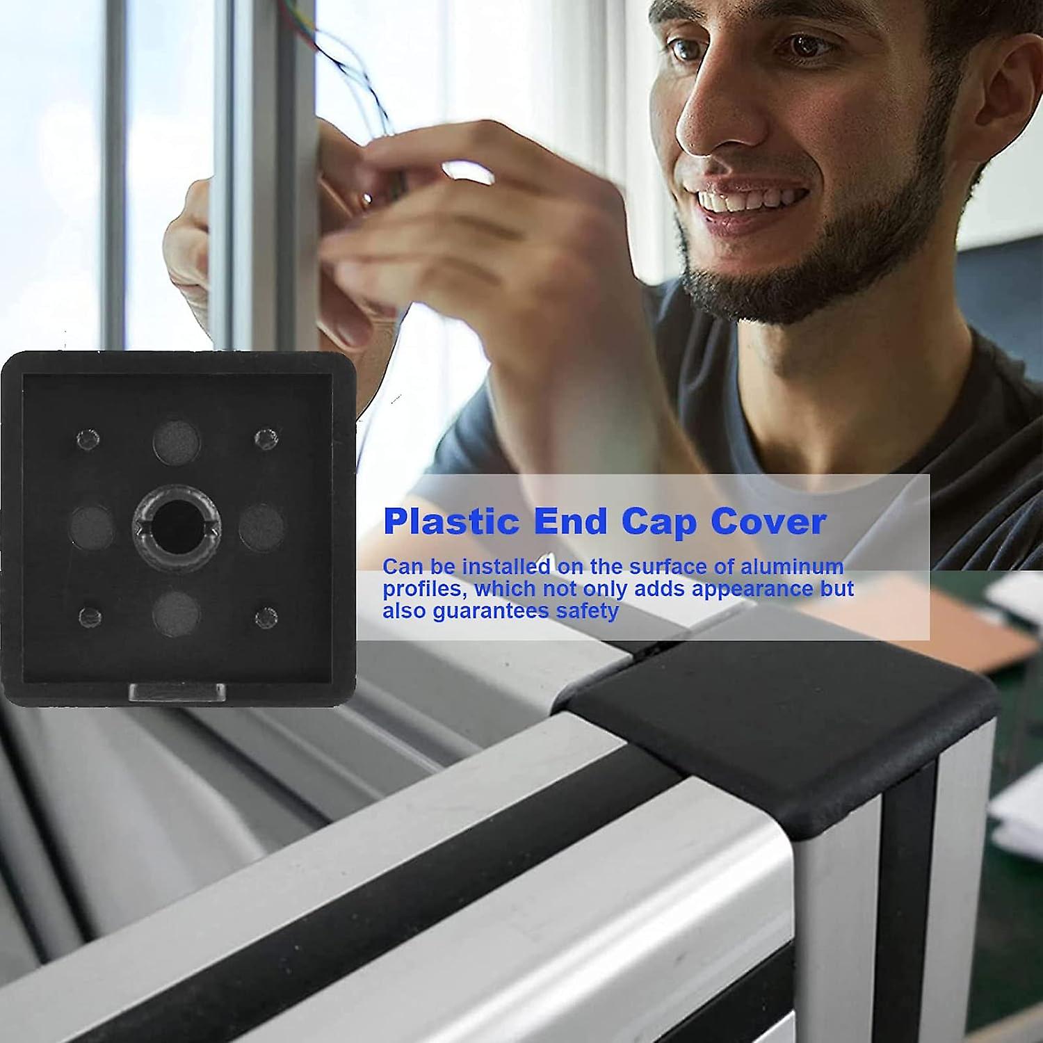 40 Pieces Aluminum Extrusion End Caps, 30 x 30 mm Aluminum Profile End ...