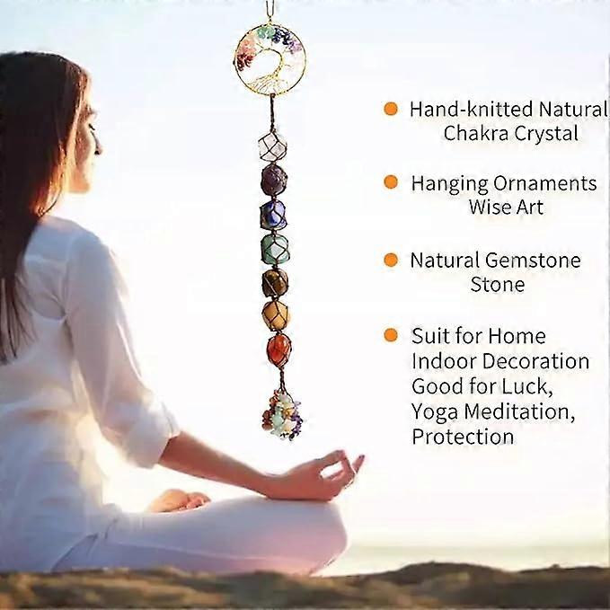 Tree of Life Chakra Stone Healing Crystal Feng Shui Ornament 7 Chakra ...