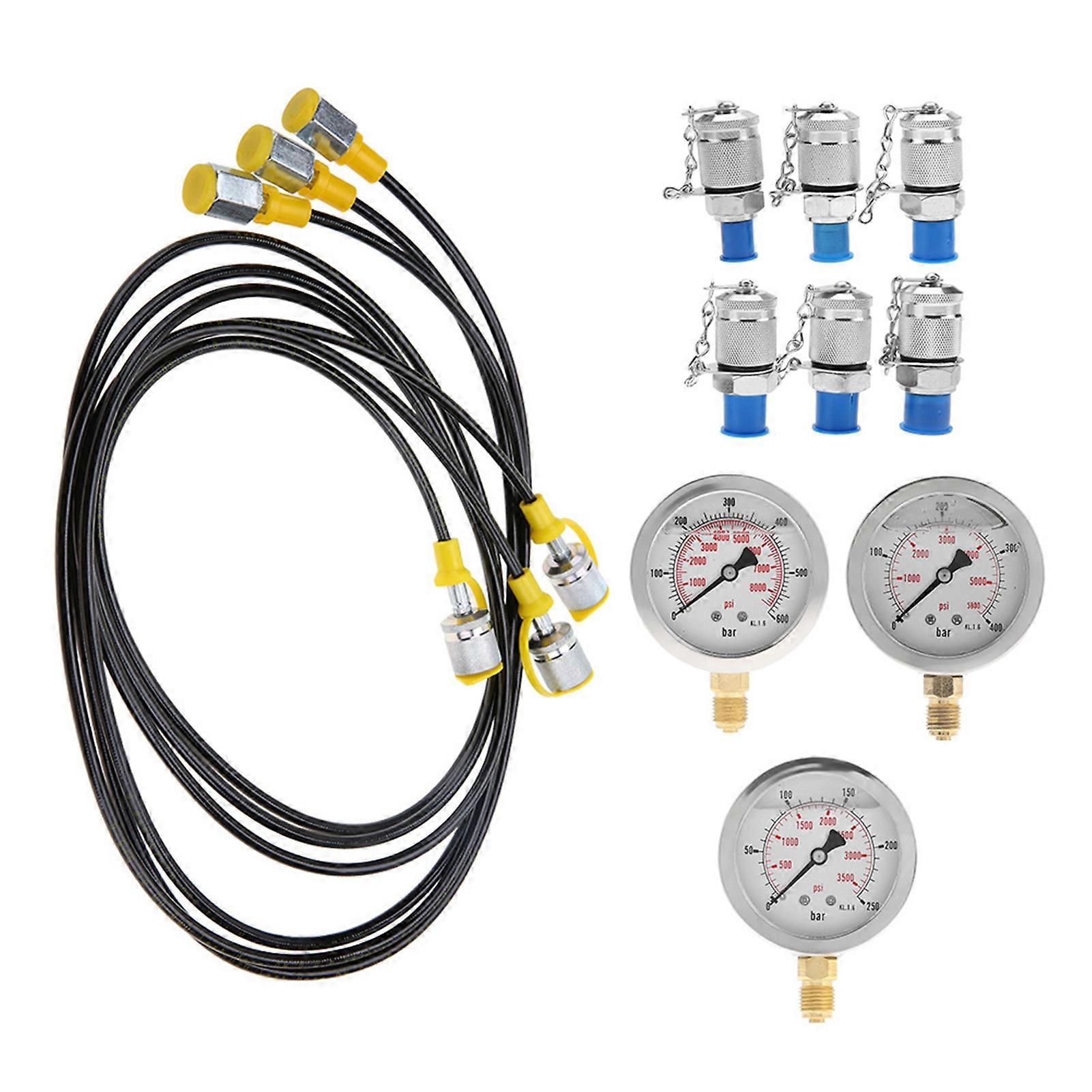 Excavator Hydraulic Pressure Test Kit with Testing Point Coupling and ...