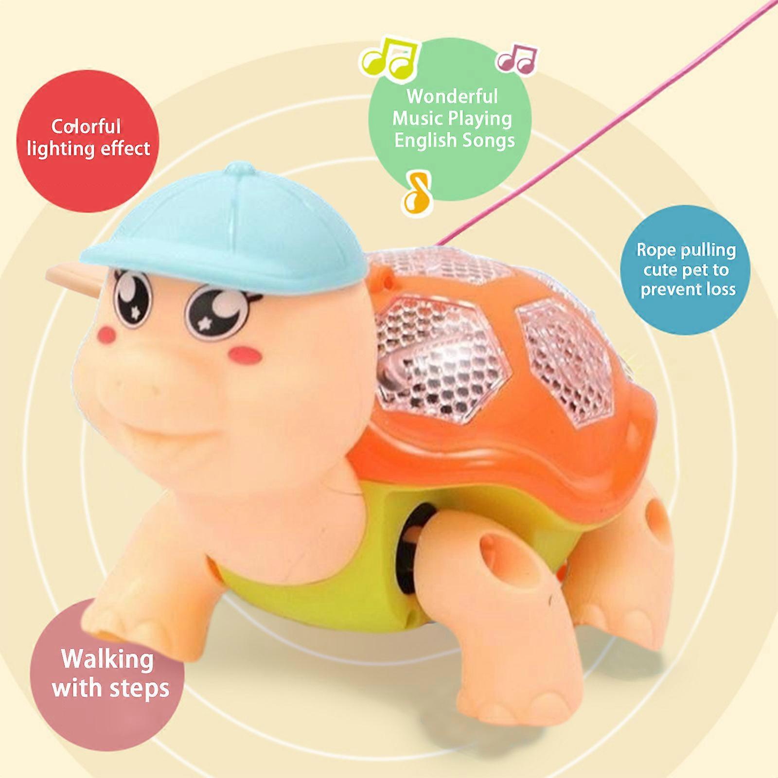 Electric Leash Turtle Glowing Will Walk With Light Music Electric Kids ...