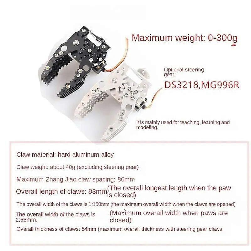 1 Dof G6 Metal Robot Arm Gripper 150mm DIY Mechanical Claw Clamp With ...