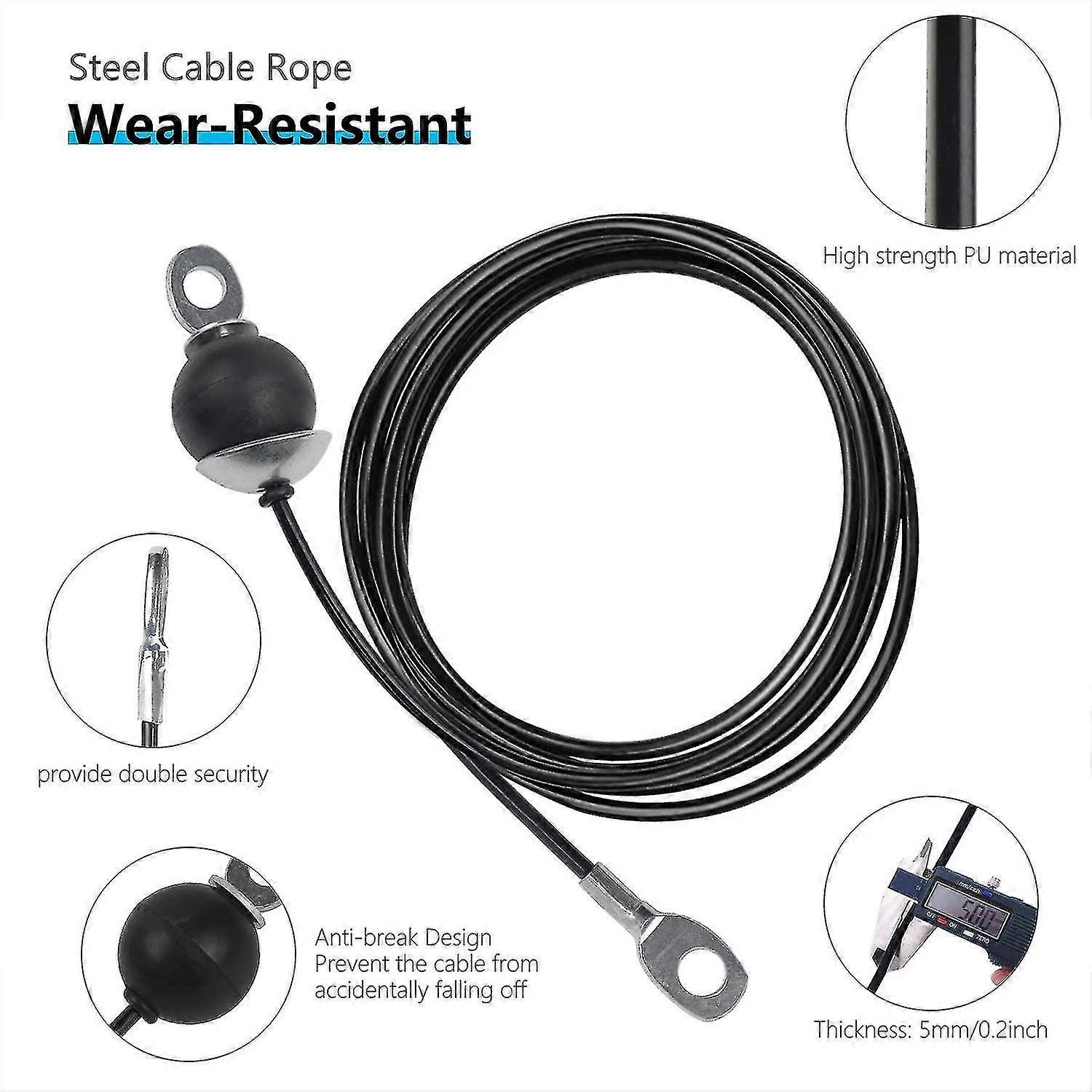 Gym Cable, Fitness Steel Wire Rope Diy Lat Home Gym Pulley Cable ...