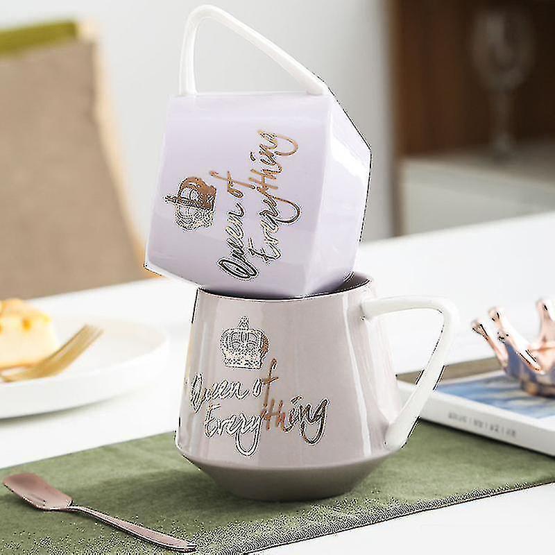 Queen Of Everything Mug With Crown Lid And Spoon Ceramic Coffee Cup ...