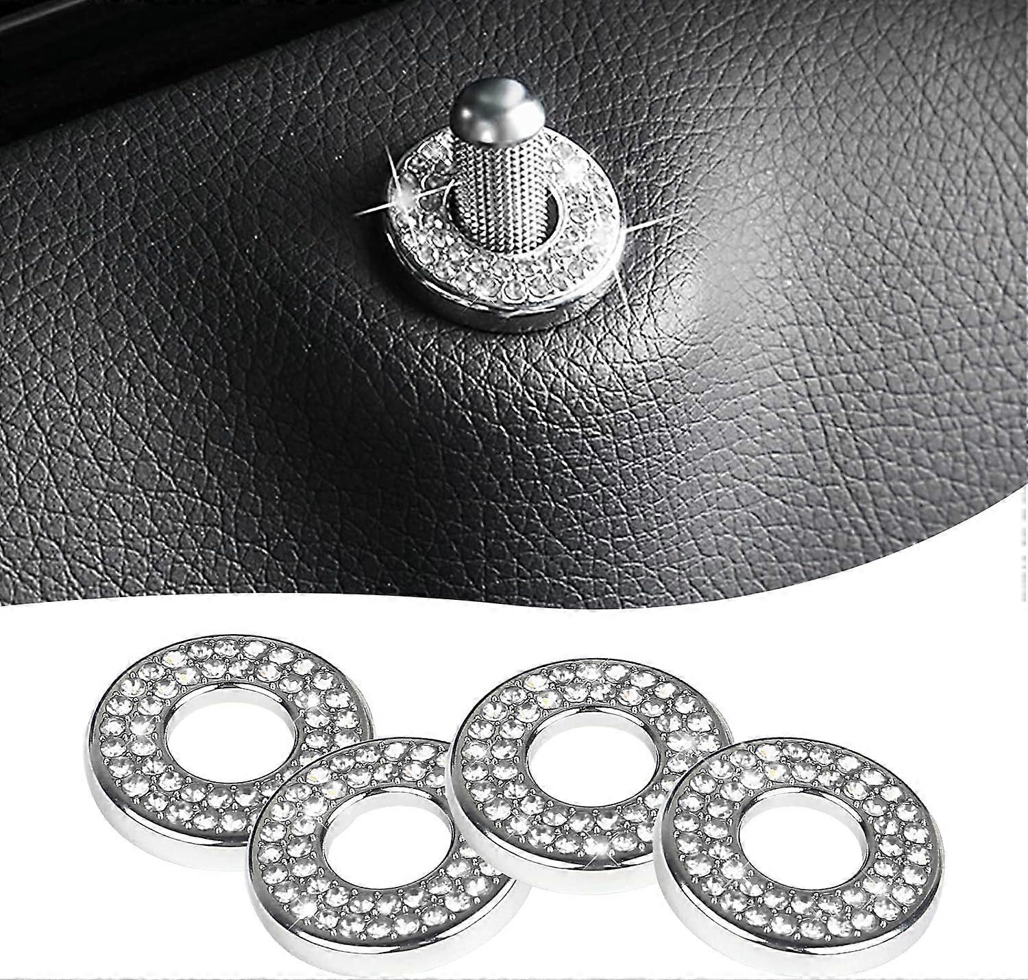 4 Pack Bling Car Inner Door Lock Covers, Rhinestones Pull Rod Bolt ...