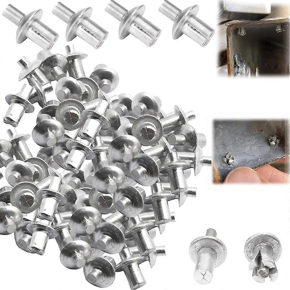 Aluminum Core Rivets With Round Head 200pc,knock Type Expansion ...