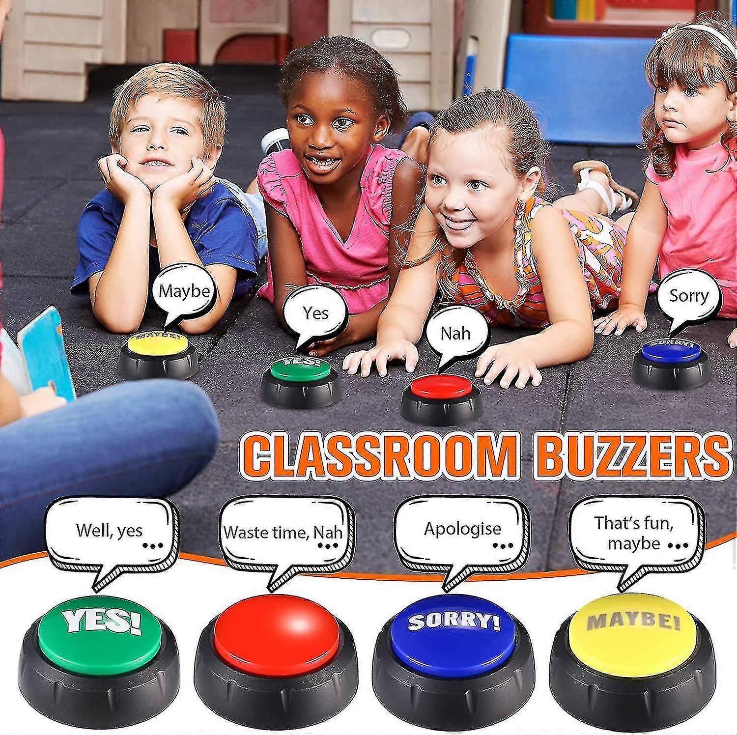 8 Pack Yes Sound Button Set, Maybe Sorry Sound Button Buzzer Talking ...