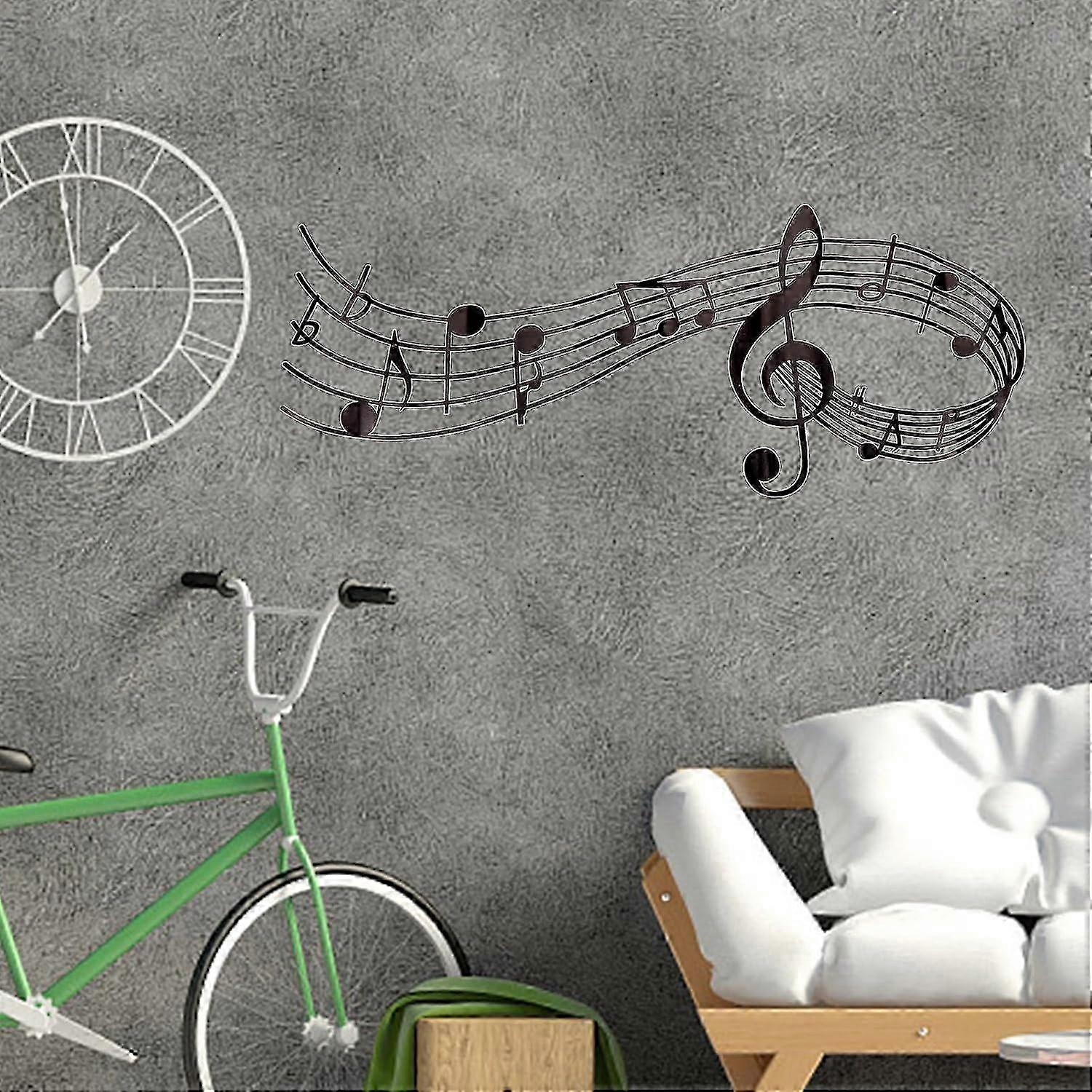 Music Note Wall Stickers Vinyl Decal Music Wall Art Large Black PVC ...