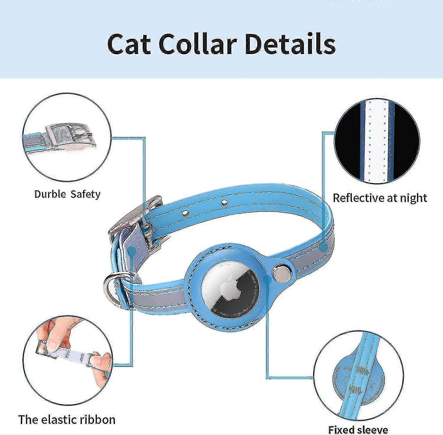For Airtag Gps Cat Collar With Adjustable Bracket And Bell, Apple ...