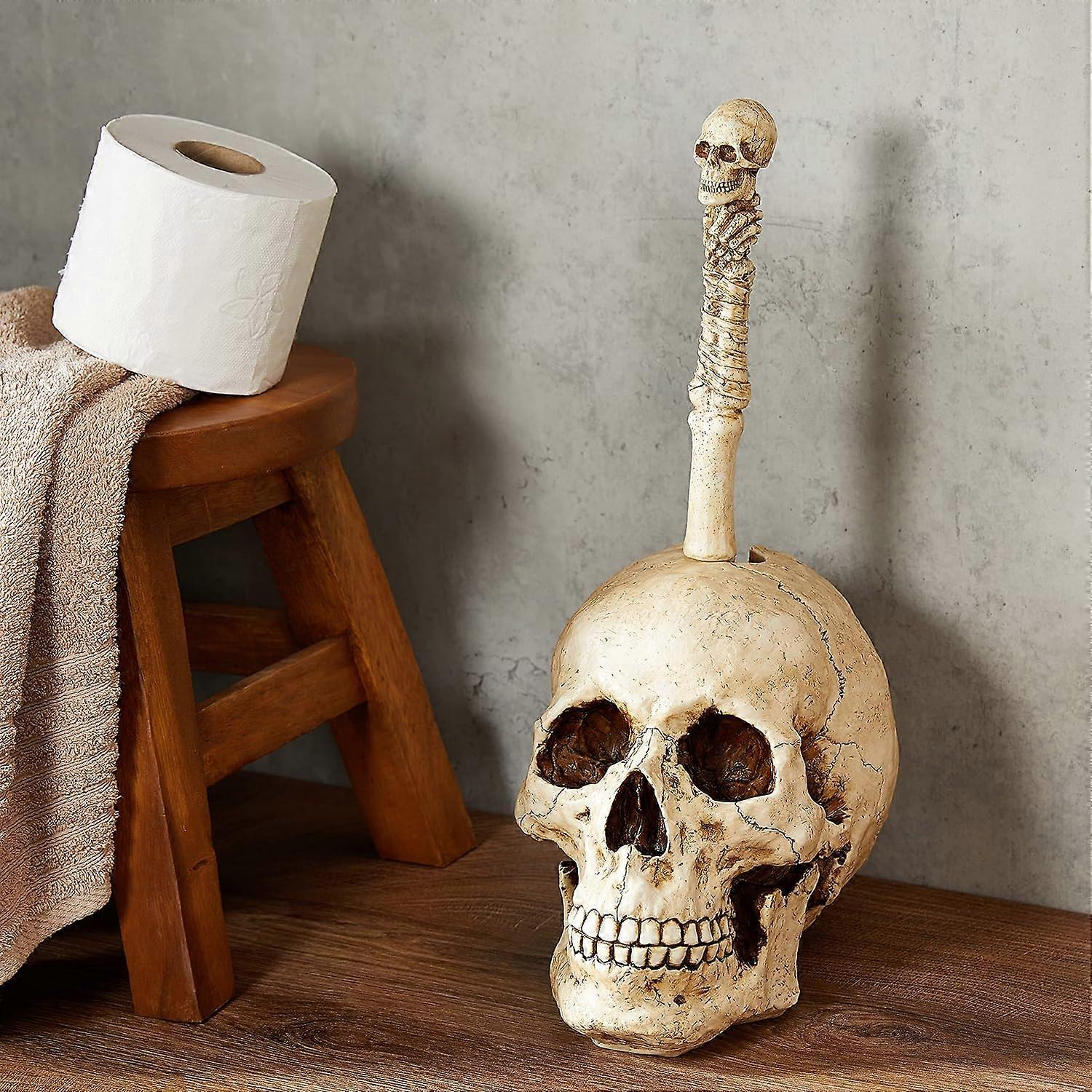 Skullduggery Skeleton Gothic Bathroom Decor Toilet Bowl Brush Set, 40 ...