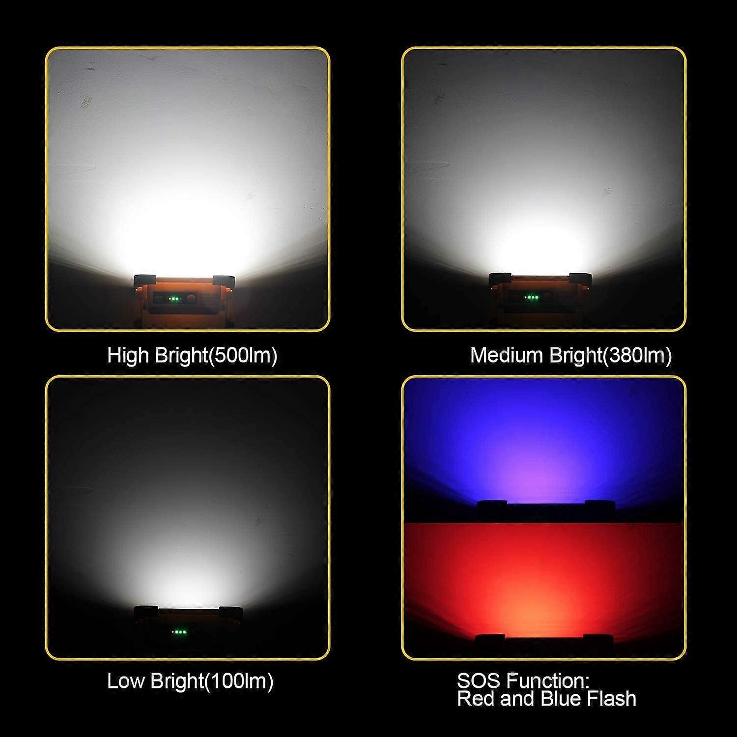 Rechargeable LED Flood Light, 60W 4 Modes LED Construction Site Flood ...
