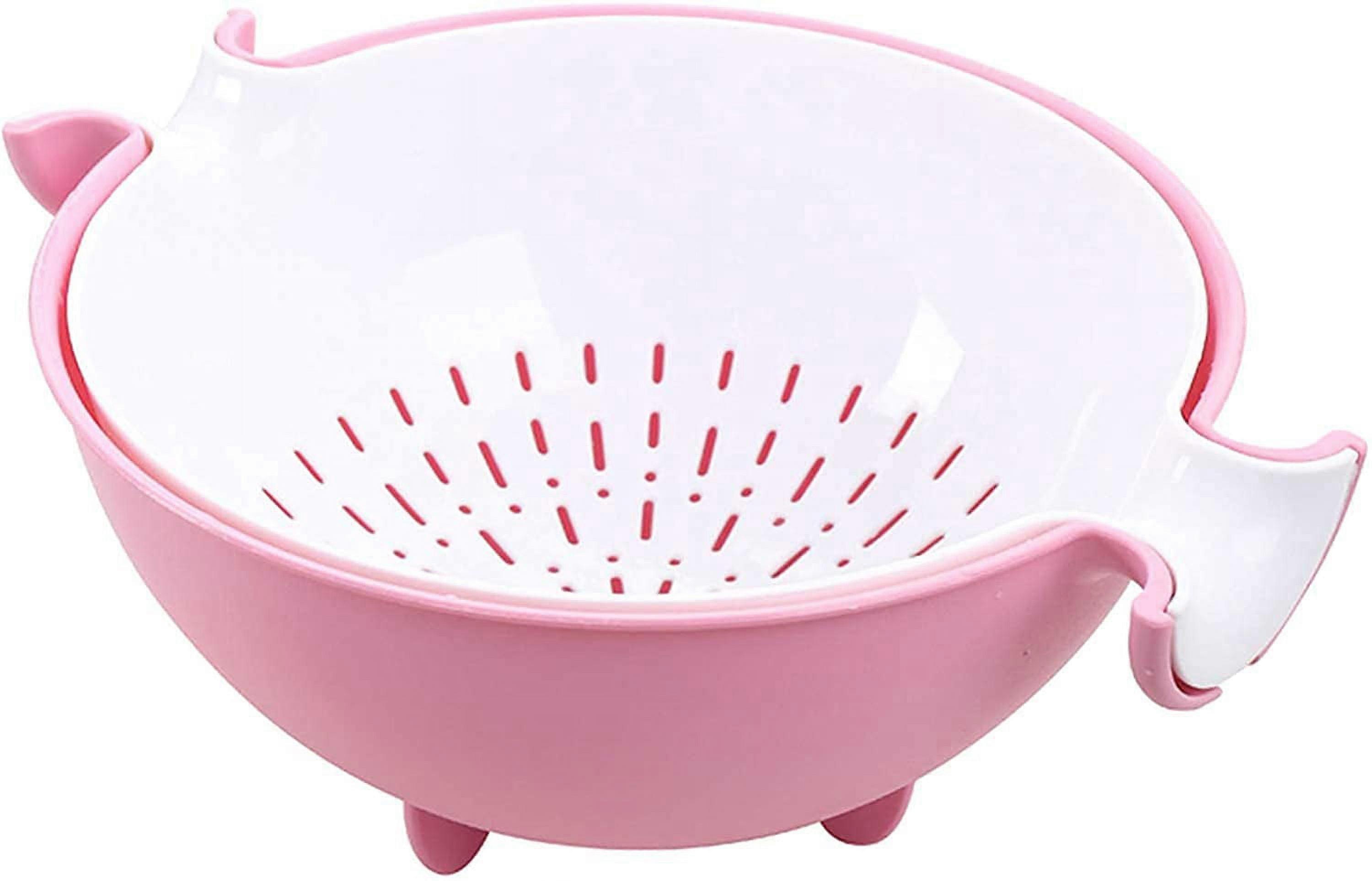 2-in-1 Kitchen Strainer/Colander & Bowl Sets, Large Plastic Washing ...