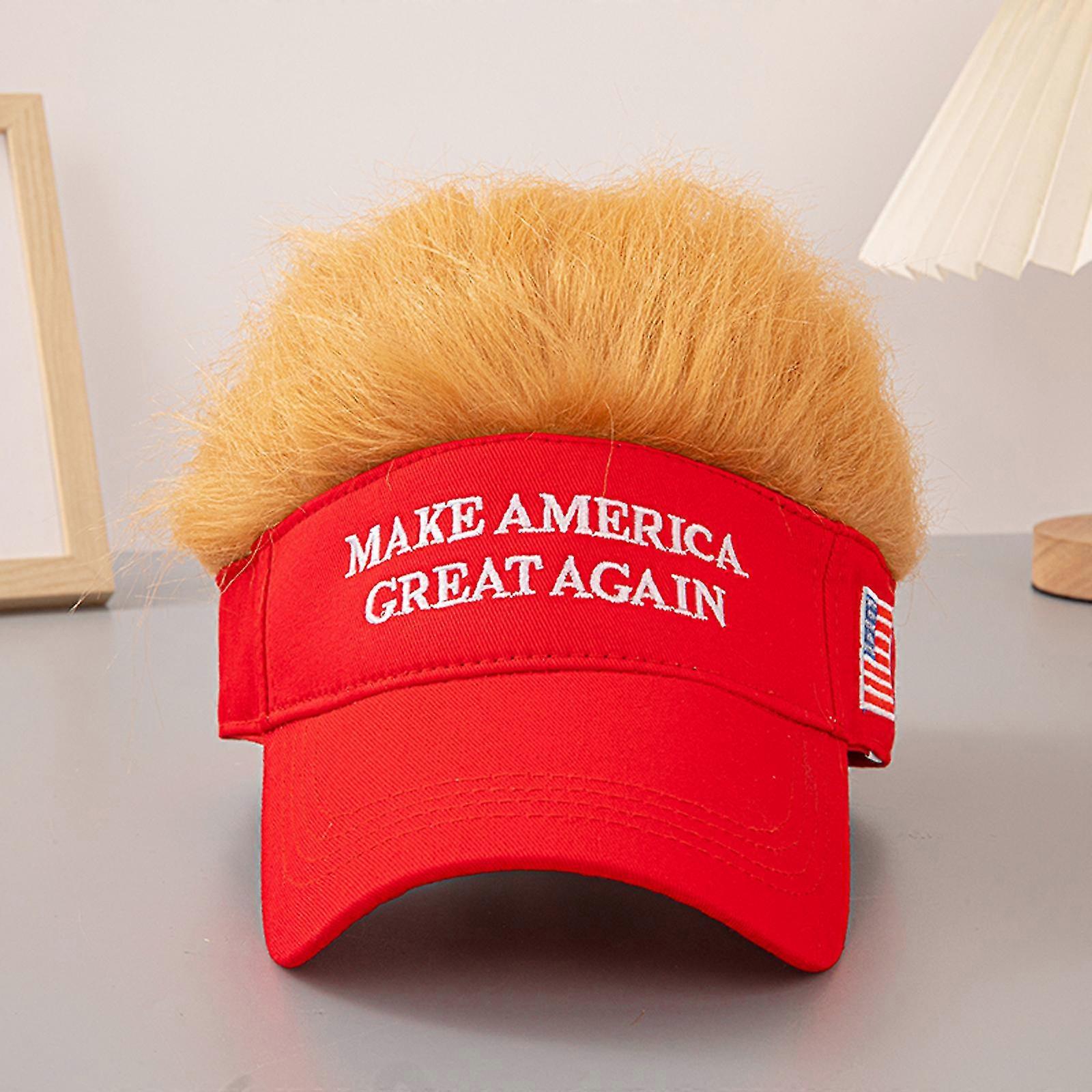 2024 MAGA Hat Cap Donald Trump Hat With Gold Wig Make Keep America ...