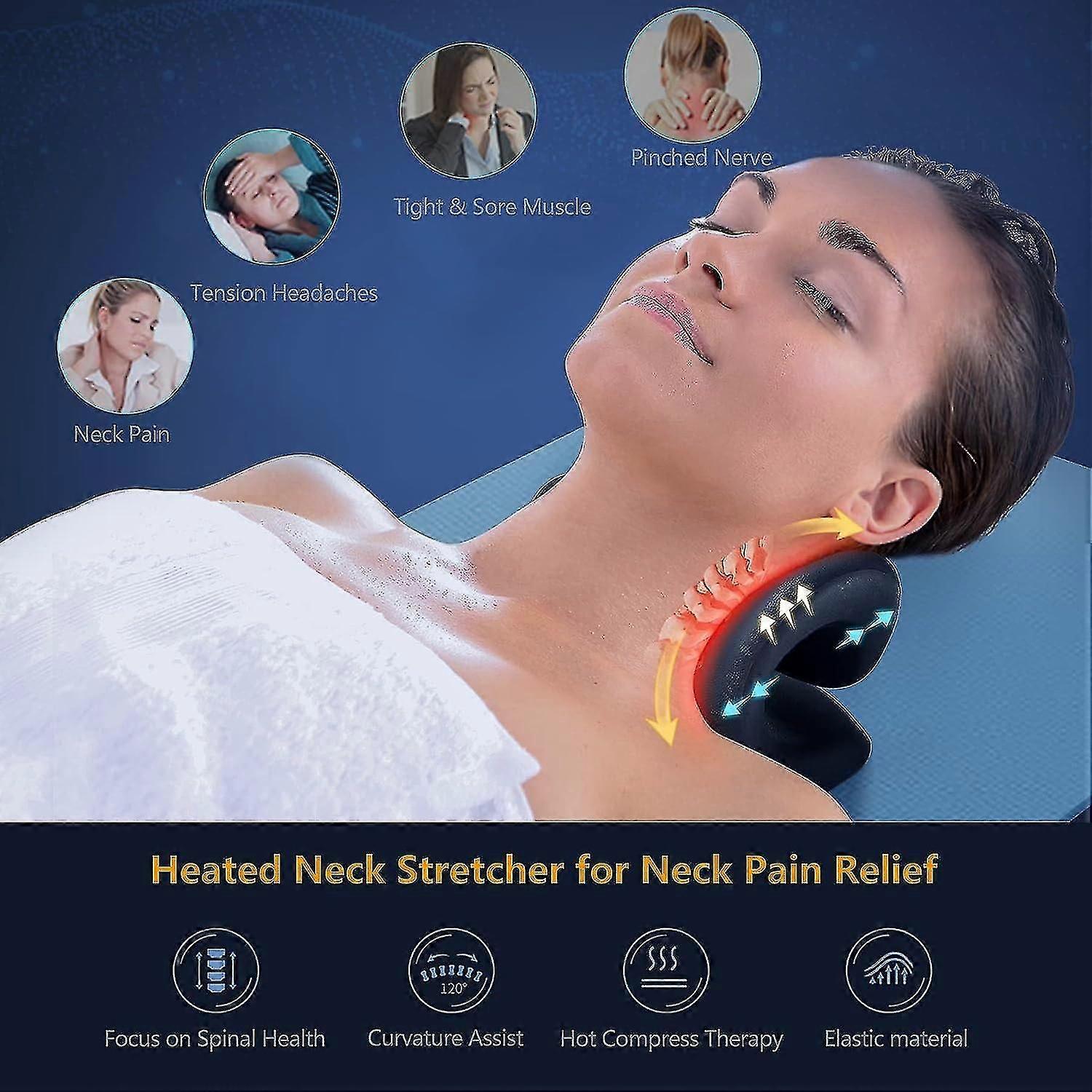 Neck Stretcher For Neck Pain Relief, Heated Cervical Traction Device ...