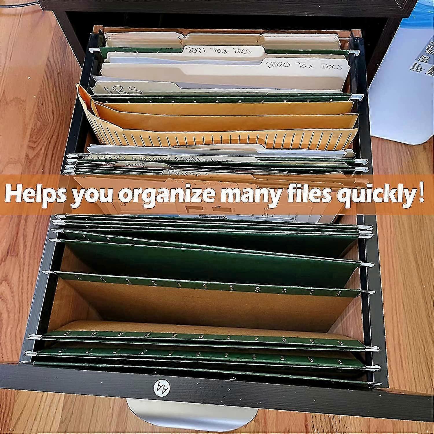 8 Pack Pvc Hanging File Rails, 12 Inch For 1/2 Drawing Sides, Black ...