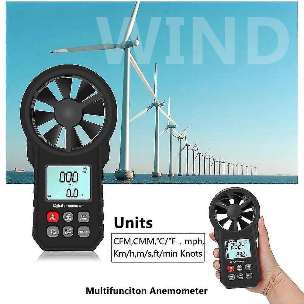 Handheld Anemometer Portable Wind Speed Meter CFM Meter Wind Gauge with ...