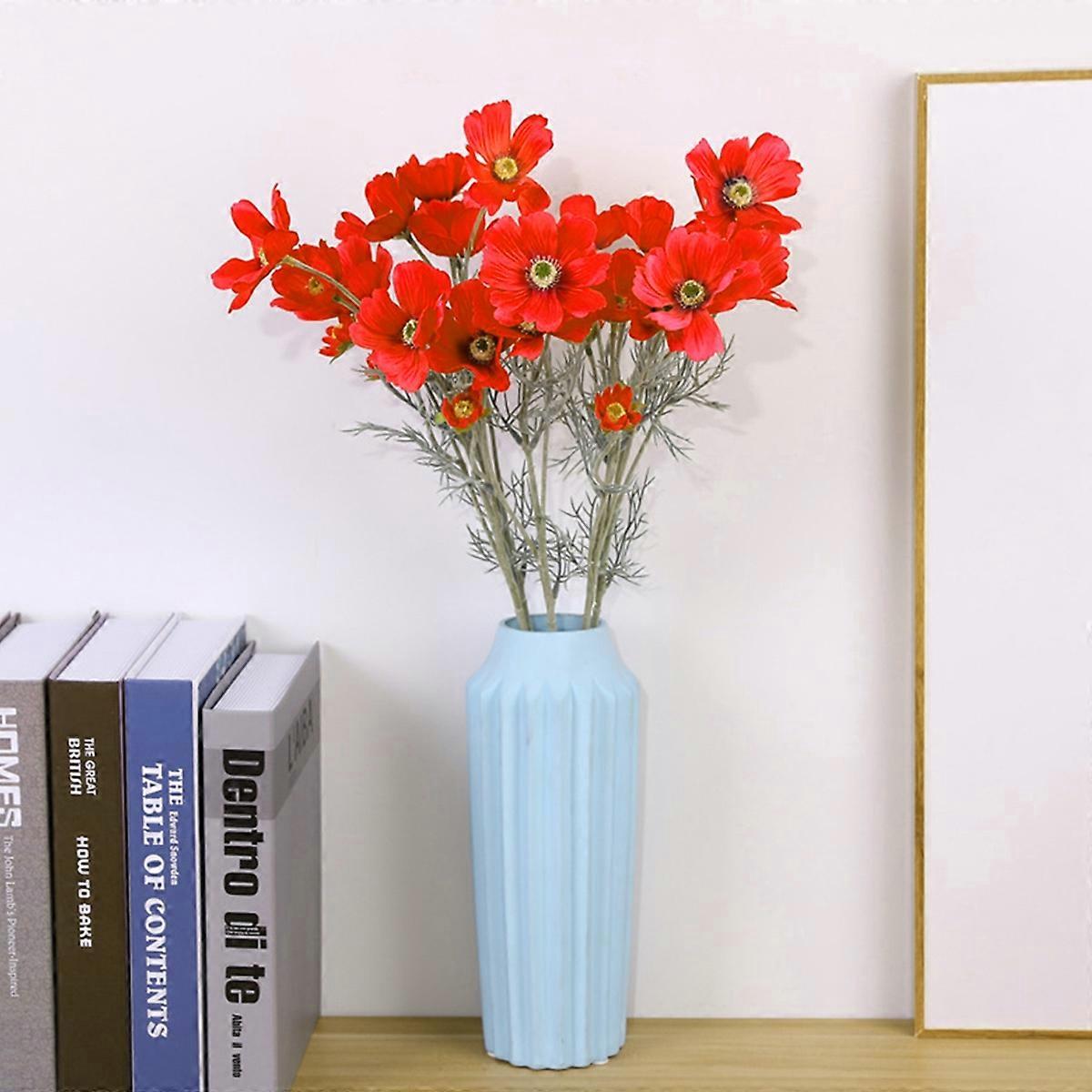 Rose Red Artificial Poppies, Silk Flowers for Wedding Decor & Home ...