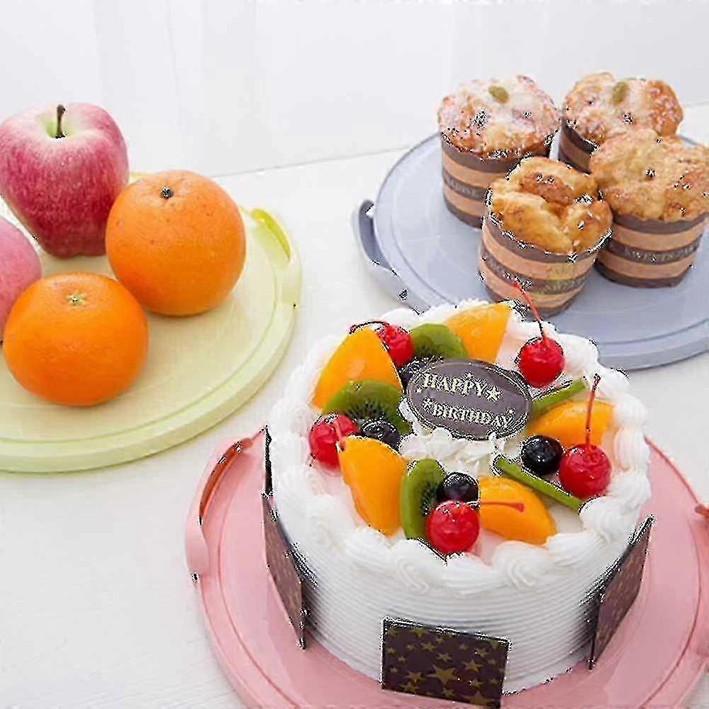 Portable Cake Storage Box Round Container Cupcake Dessert Fruit Storage ...