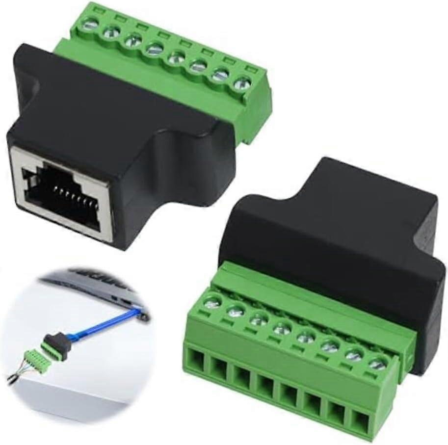 RJ45 Female to 8Pin Screw Terminal Block Connector Adapter Cat5e Cat6 ...