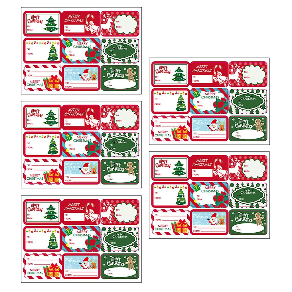 Tags Sticker Santa Snowmen Xmas Tree Deer Birthday Wedding Holiday ...