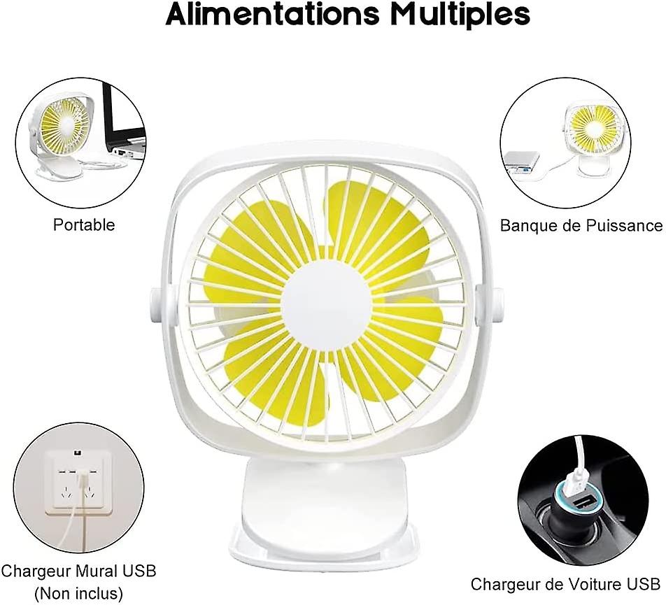 2024 Mini Fan With Clip, Usb Mini Fan, Portable Desk Fan, Quiet ...