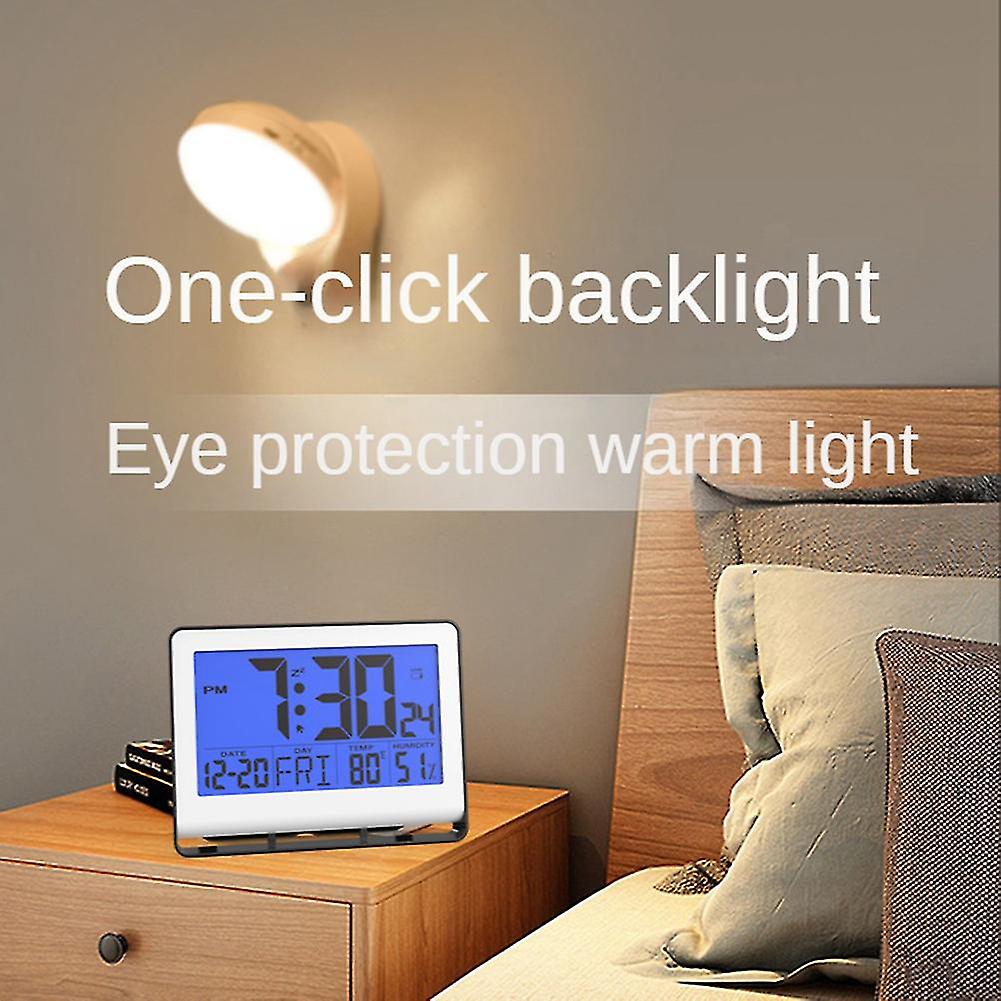 Atomic Clock With Indoor Temperature And Humidity,self-setting Digital ...