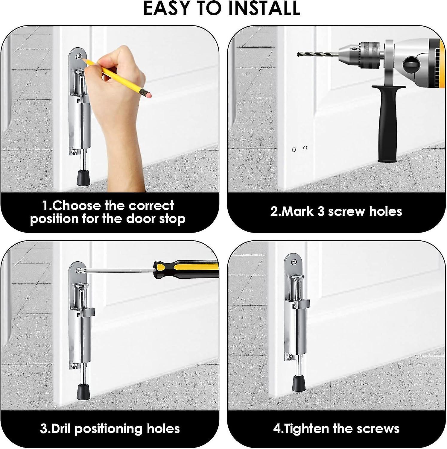 Door Stoppers,outdoor Door Stop,foot Spring Loaded Easily Step-on Door ...