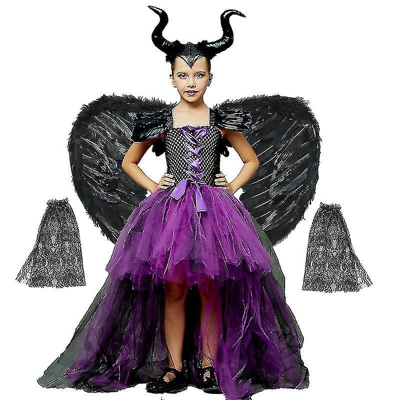 * Halloween Costume Maleficent Tutu Dress For Girls Cosplay Evil Queen ...