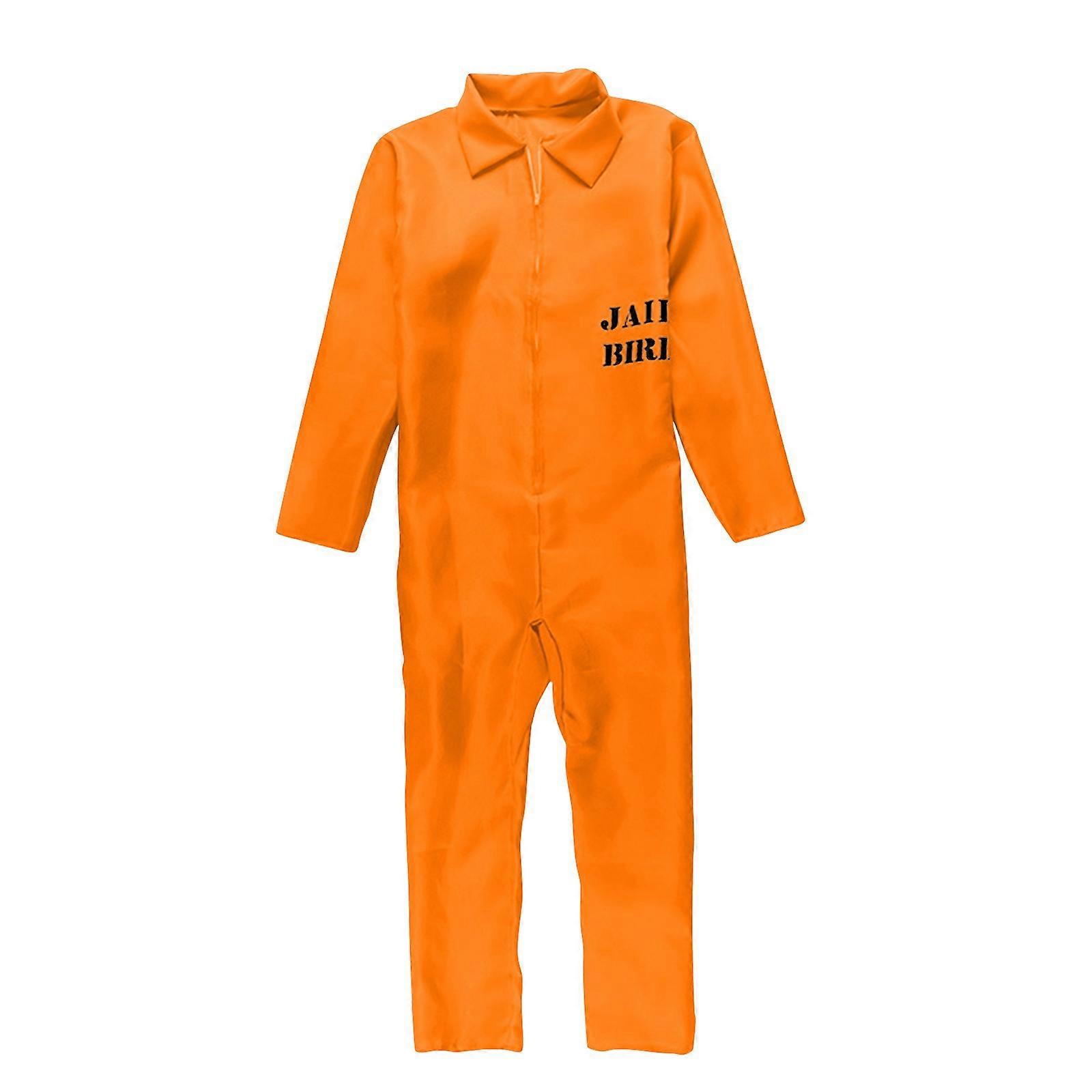 Prisoner Cosplay Costume Jumpsuits Adult Men Orange Prison Uniform ...