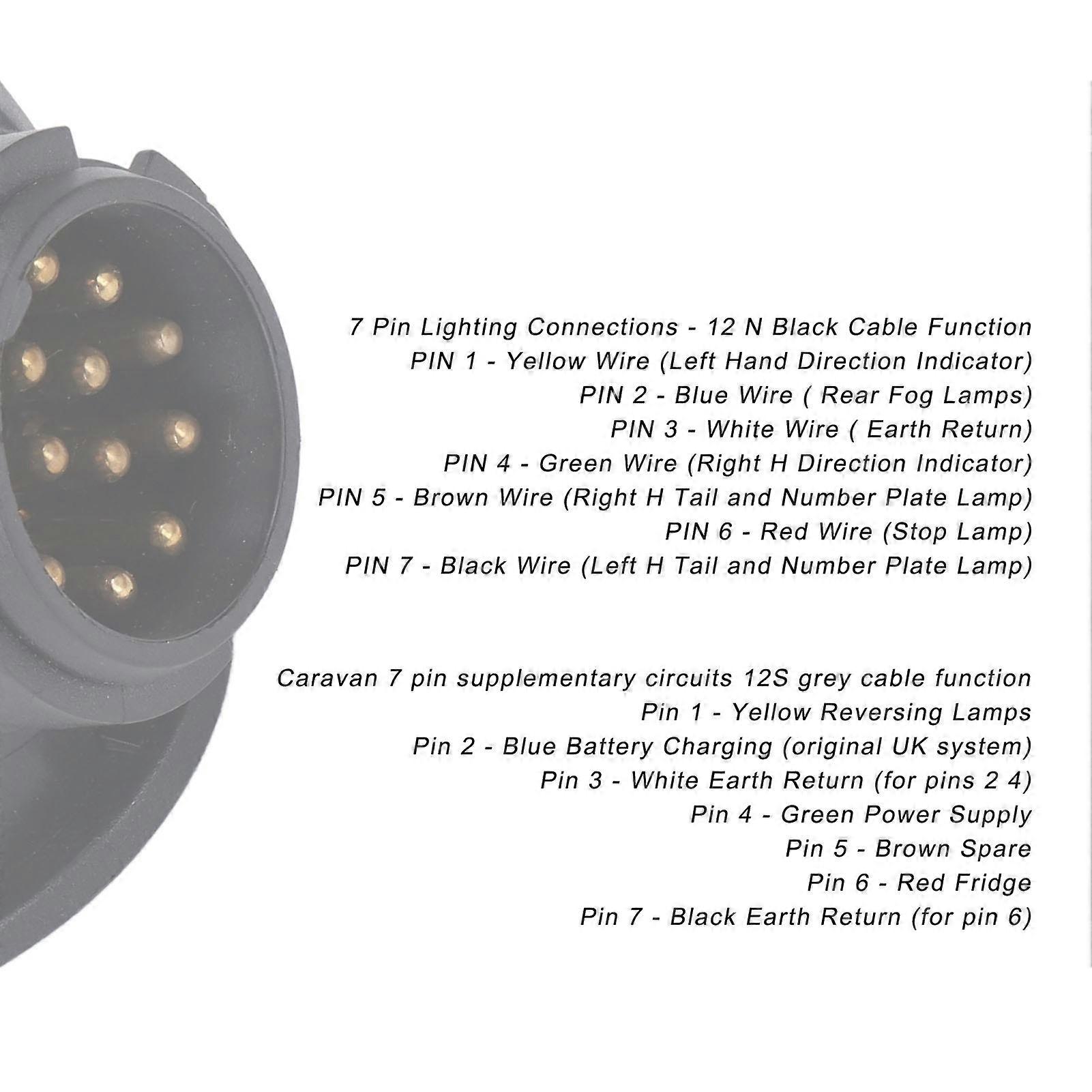 Towing 13 Pin to Dual 7 Pin Adaptor 12V Conversion Plug 12N 12S for ...