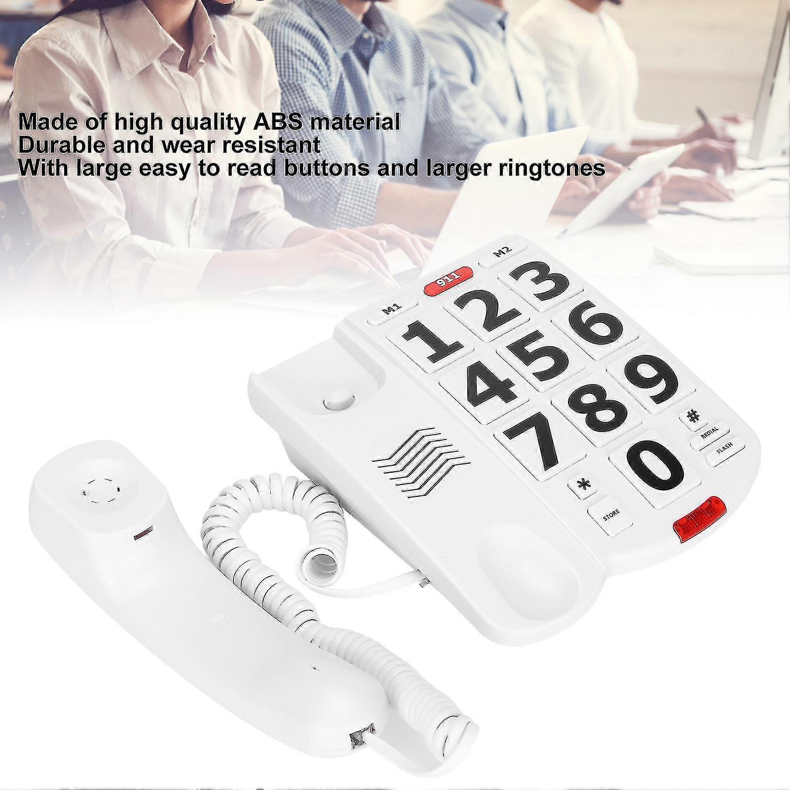 Wired Big Button Landline Phone with Super Loud Ringtones and Easy-to ...