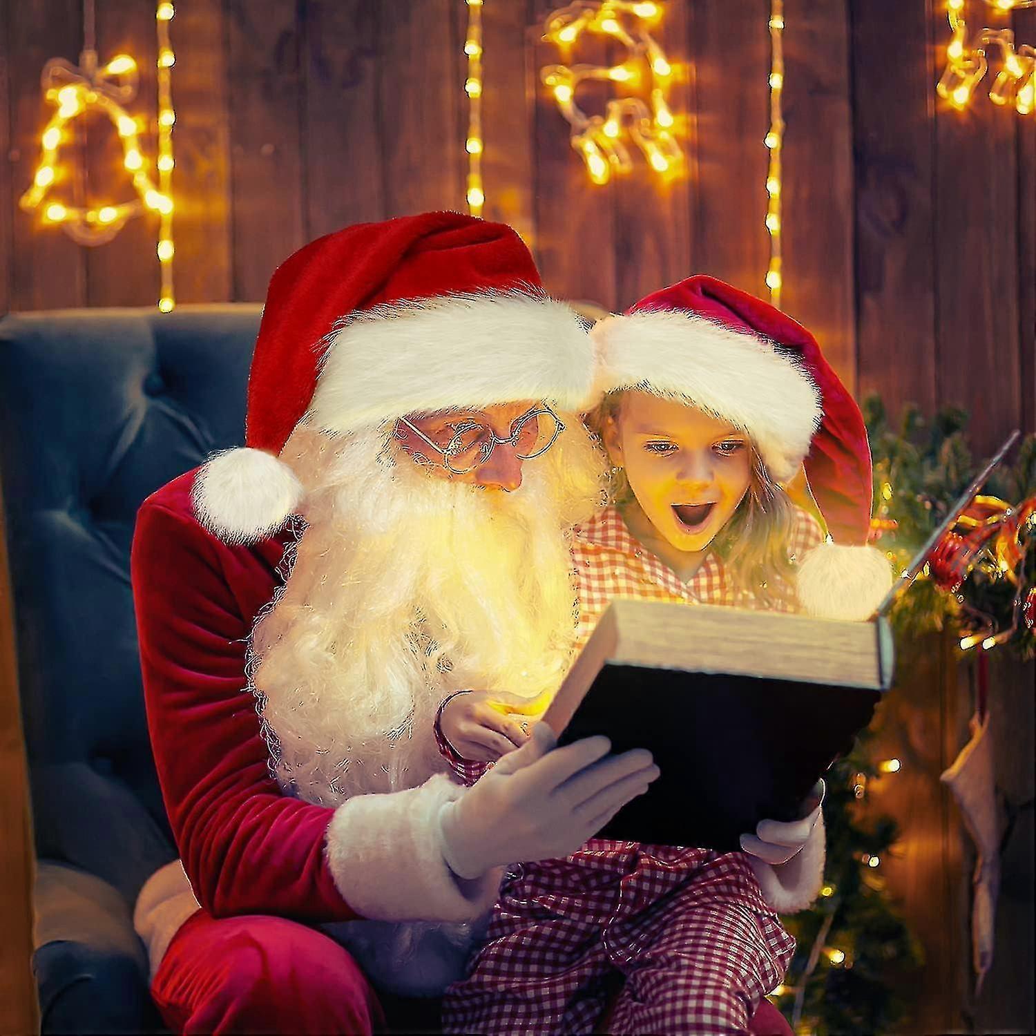 Christmas Hat - Santa Hat For Adults Unisex Velvet Comfort Extra Thicken Fur Xmas Hat | Fruugo UK