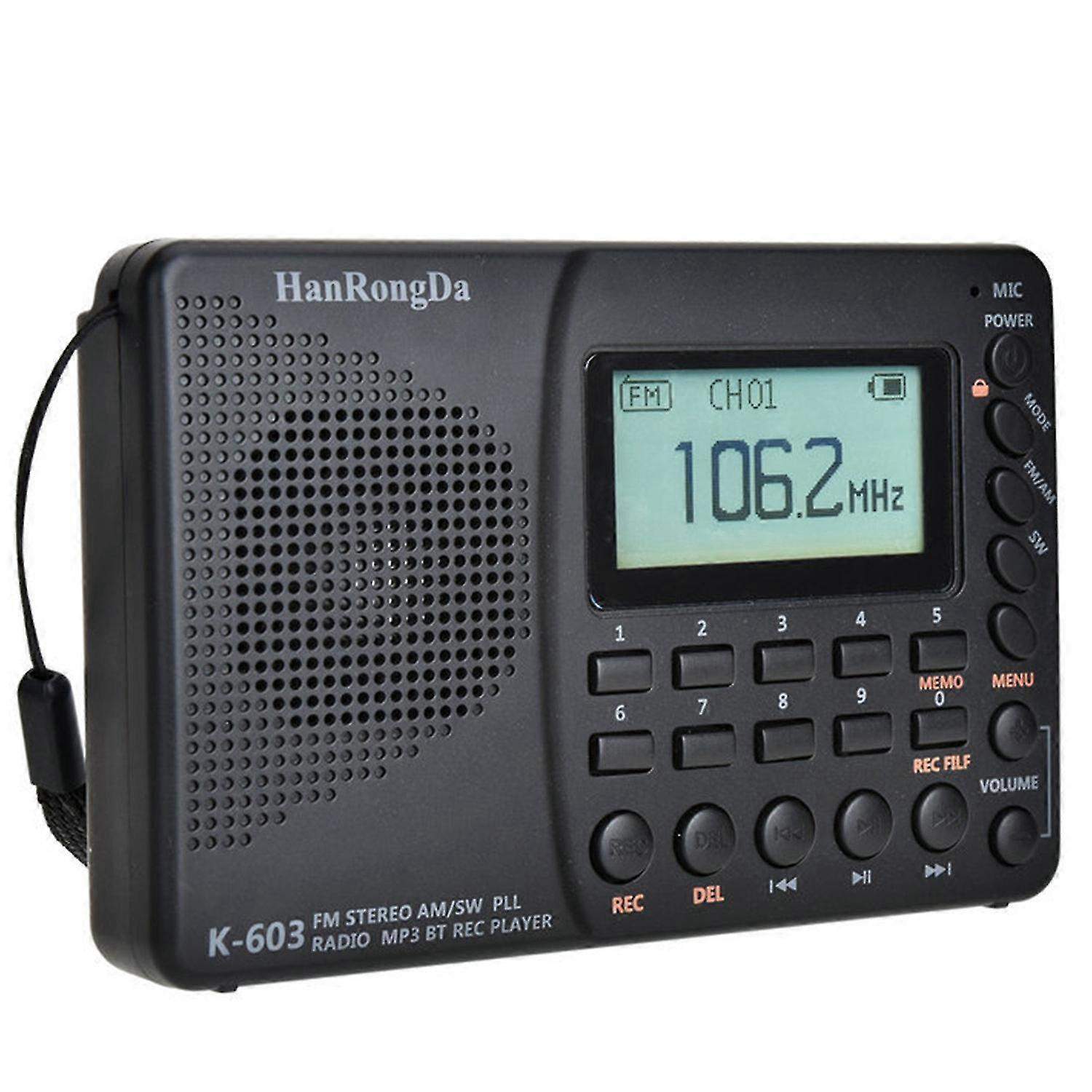 K-603 Full Band Radio Bluetooth Fm Am Sw Portable Pocket Radios Mp3 ...