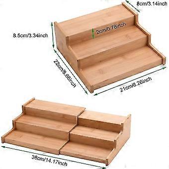 Spice Rack Kitchen Cabinet Organizer,bamboo Wood 3-tier Step Shelf ...