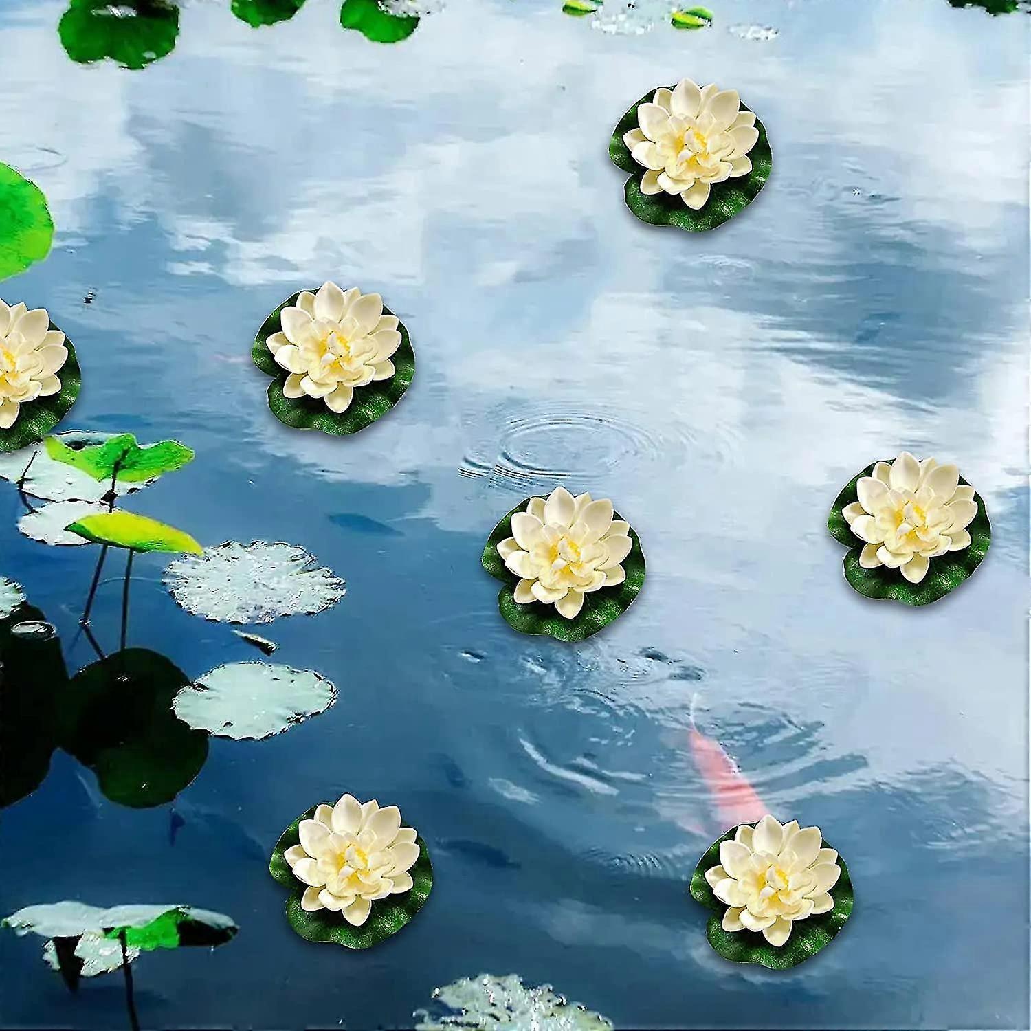 6 Pack Floating Flowers, Lotus Water Lilies, Artificial Water Lilies ...