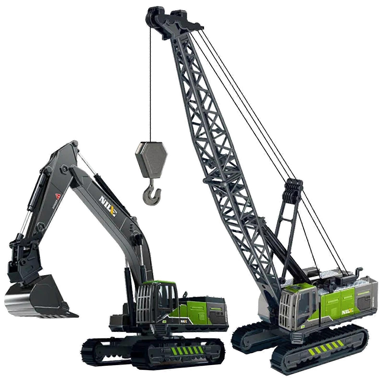 Adjustable Joints Metal & Plastic Boys' Excavator Toy Crane Model ...