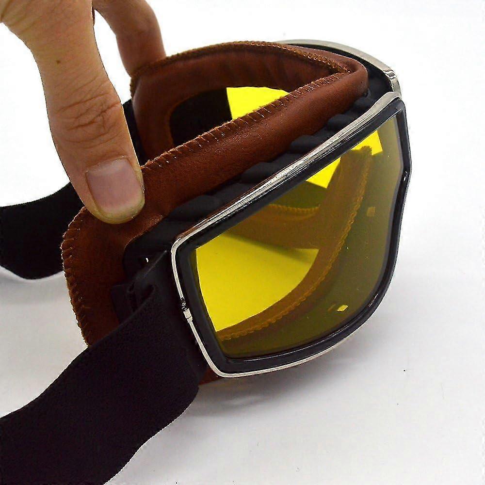 Leather Sports Vintage Pilot Style Motorcycle Cruiser Scooter Atv Off ...