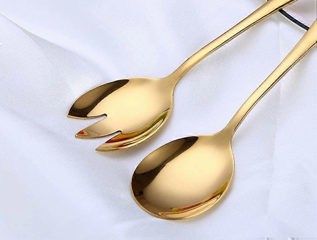 Pack of 2 Salad Spoon and Fork Salad Server Set, Stainless Steel Salad ...