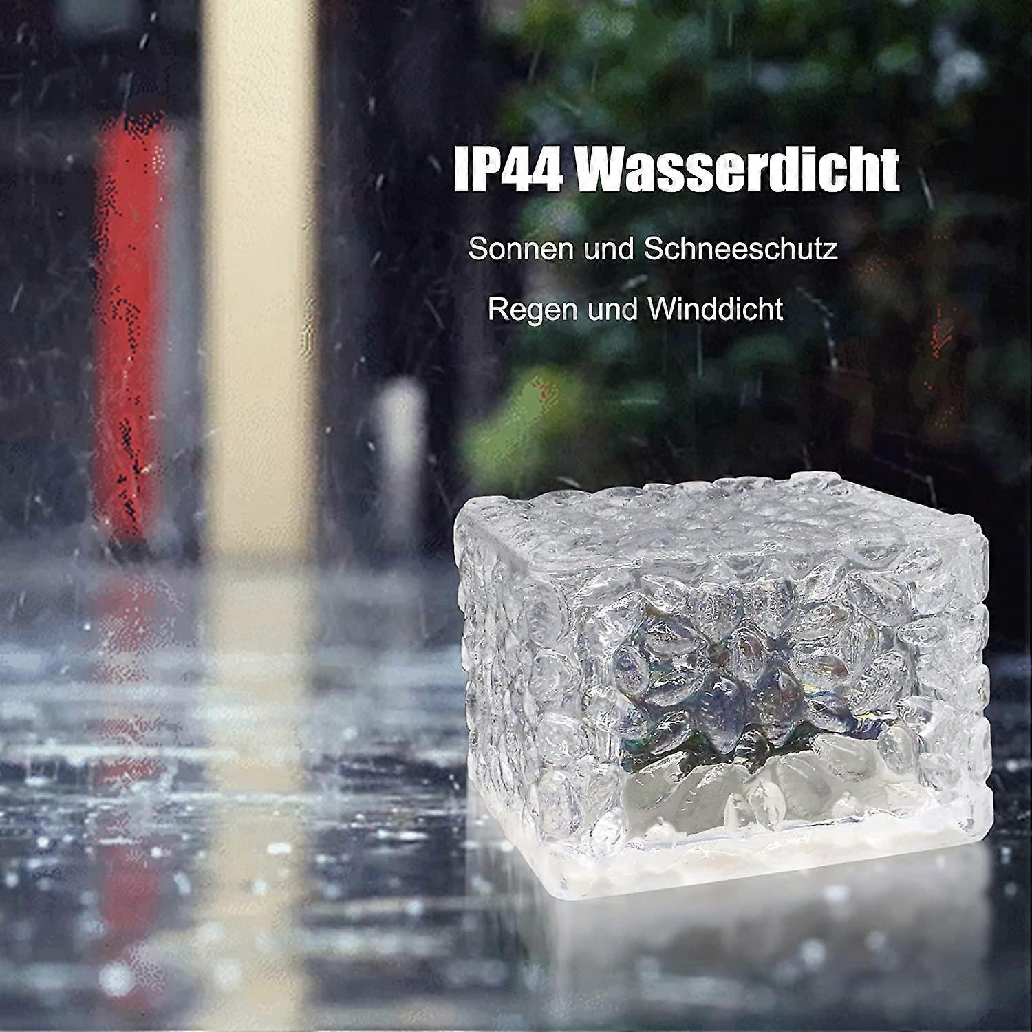 4 Pack Cool White Light Solar Light PVC Brick, Solar LED Brick Light ...