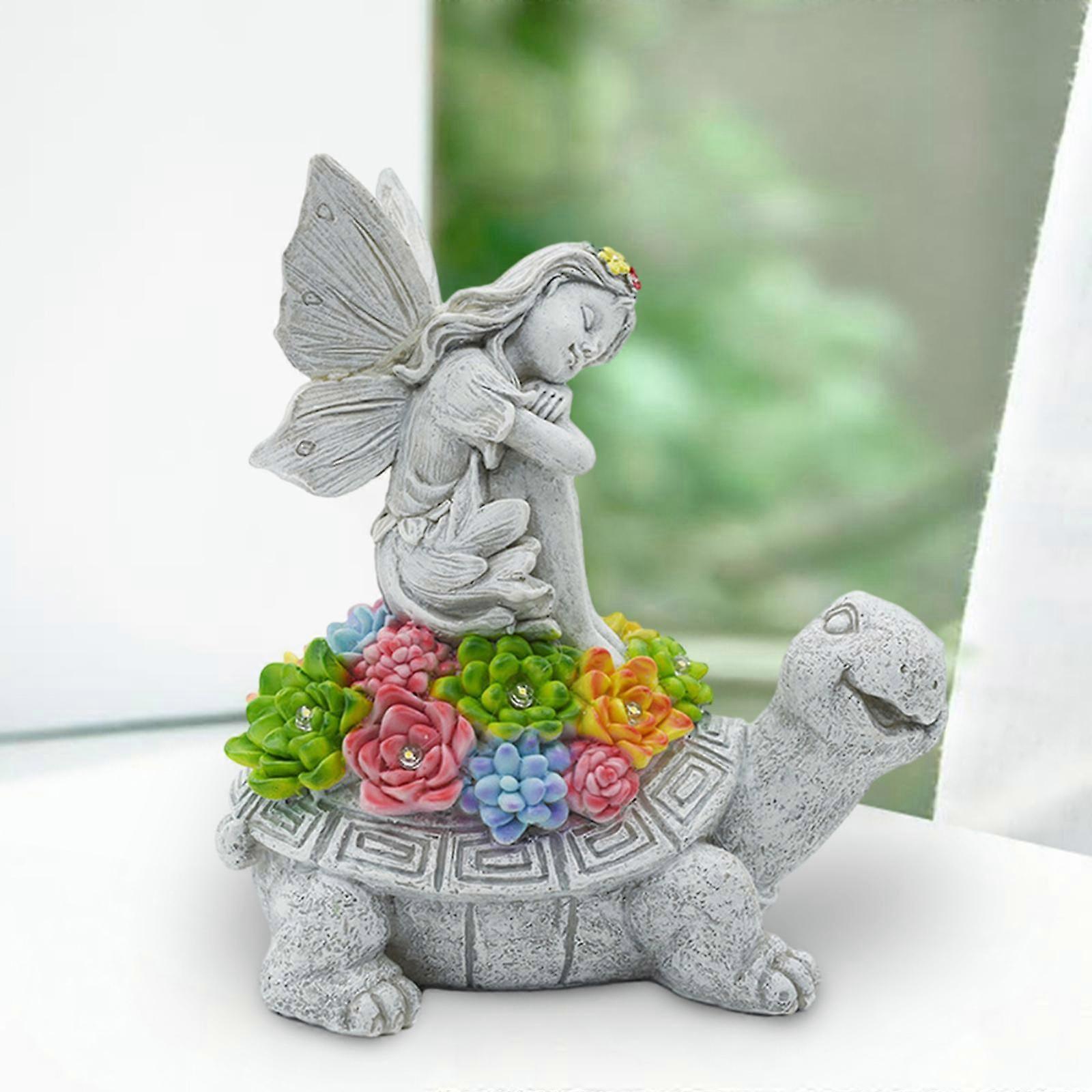 Solar Outdoor Garden Statues Solar Garden Statue Solar Powered Resin ...