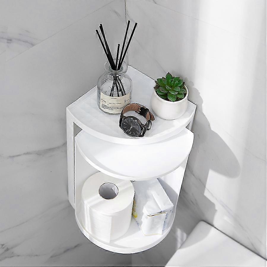 Bathroom Rotating Shelf Kitchen Toilet Shelf Corner Shelf Bathroom ...