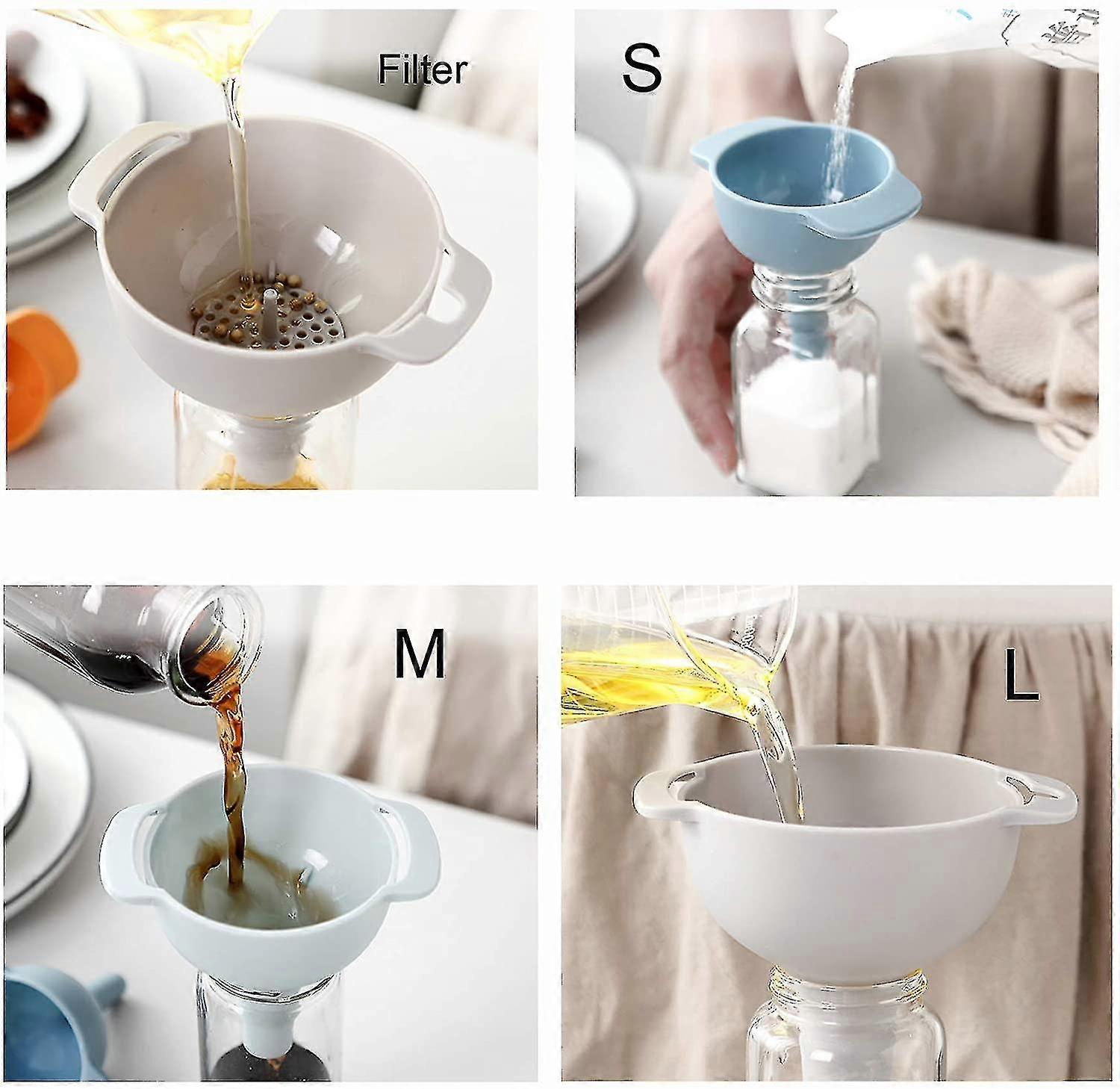 Set Funnels For Kitchen Use,funnels For Bottles Funnel With Strainer ...