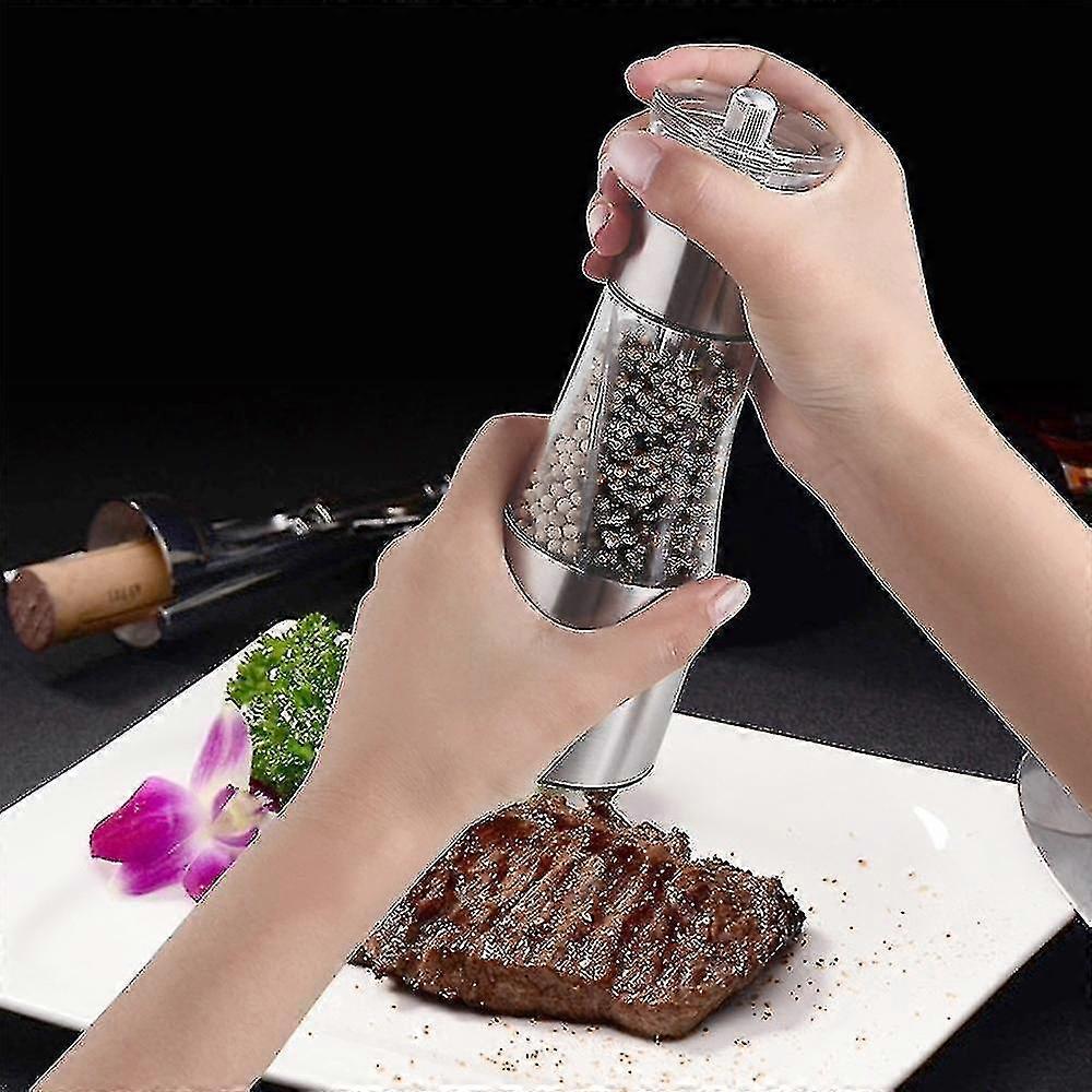 Sturdy Dual Salt And Pepper Grinder Combo, Adjustable Ceramic Mill ...