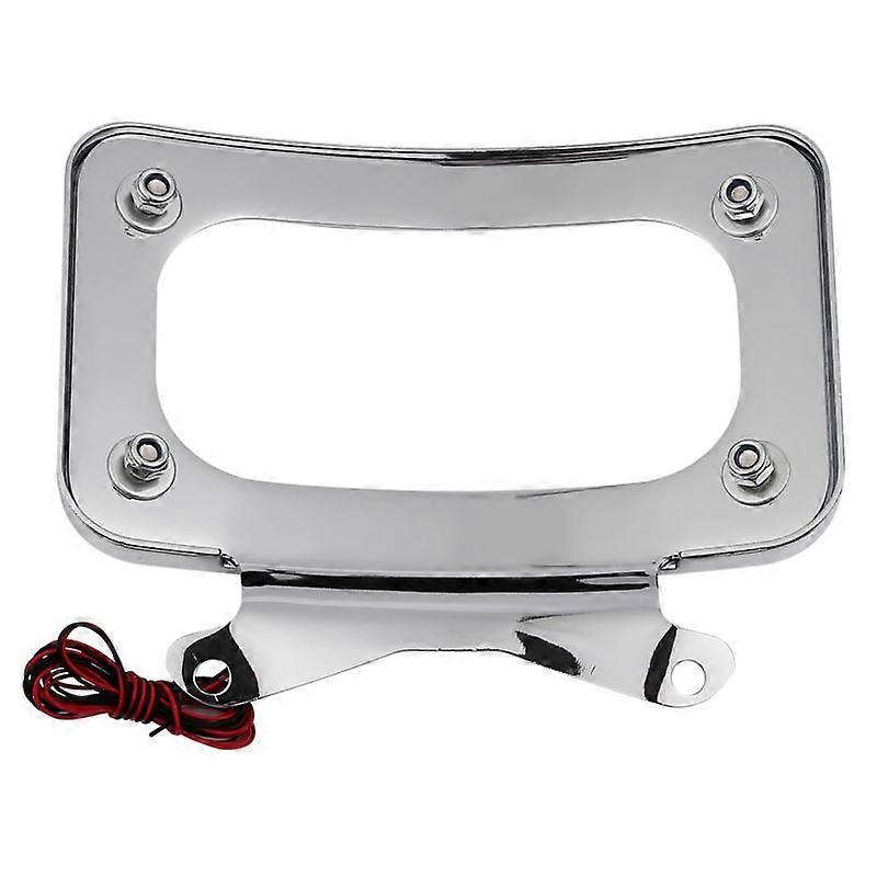 Motorcycle Curved Laydown License Plate Mount Frame With LED Light For ...